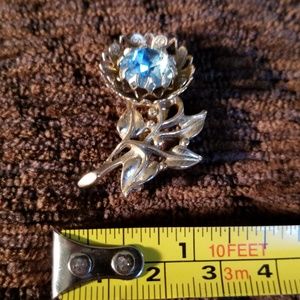 Jewelry | Vintage Goldtone Pin With Blue Stone | Poshmark